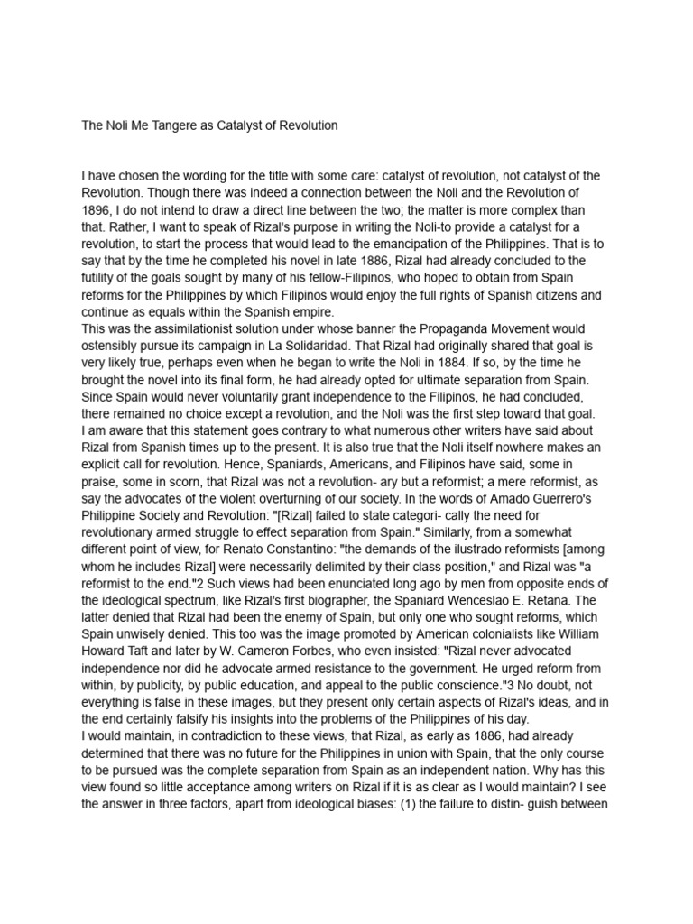 The Noli as Catalyst of Revolution.” In Schumacher, John N. The Making ...