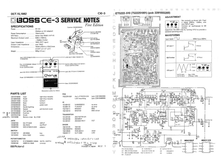Boss Ce-3 Service Notes | PDF