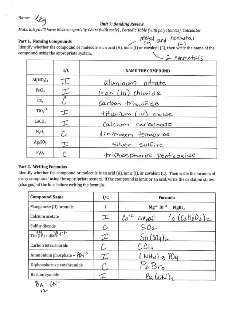 2024 study guide key | PDF | Chemical Bond | Chemical Polarity