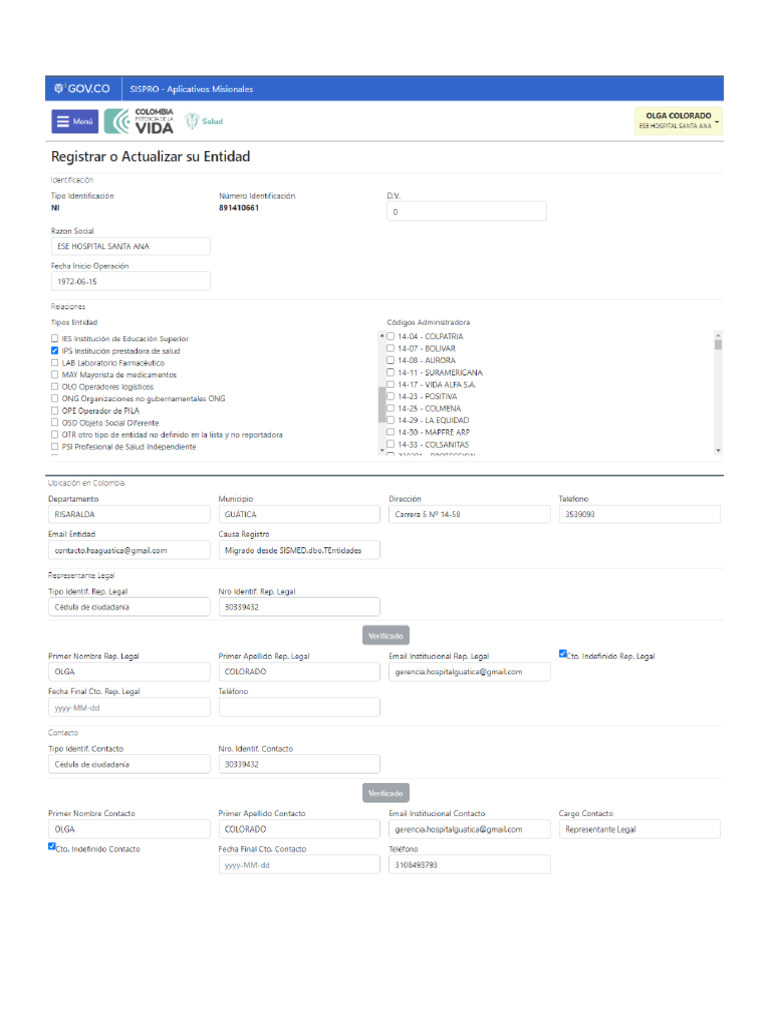 Usuario Sispro | PDF