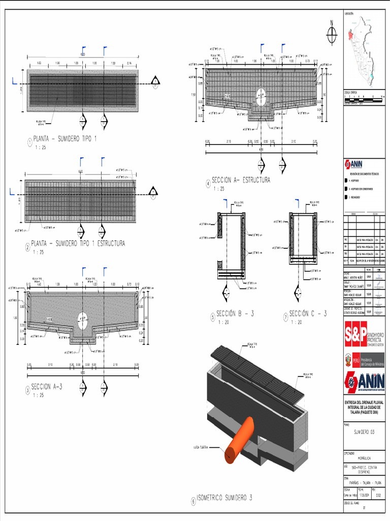 Planta - Sumidero Tipo 1: Entrega Del Drenaje Pluvial Integral de La Ciudad de Talara (Paquete ...