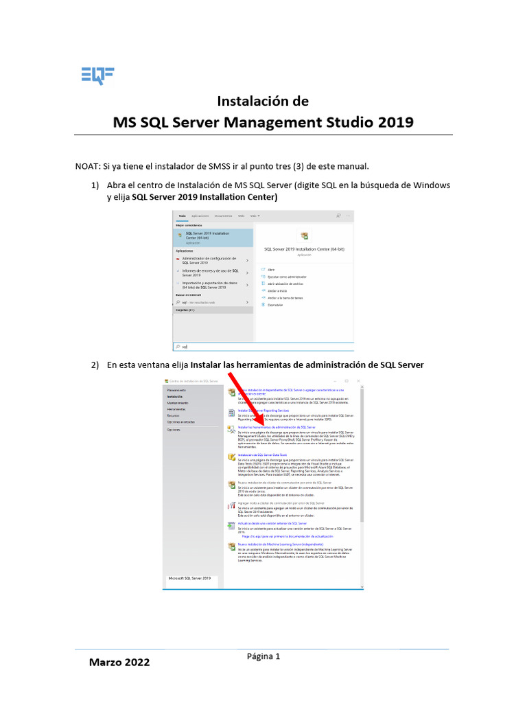 0A Instalacion MS SQL Server Management Studio 2019 | PDF | Computadoras