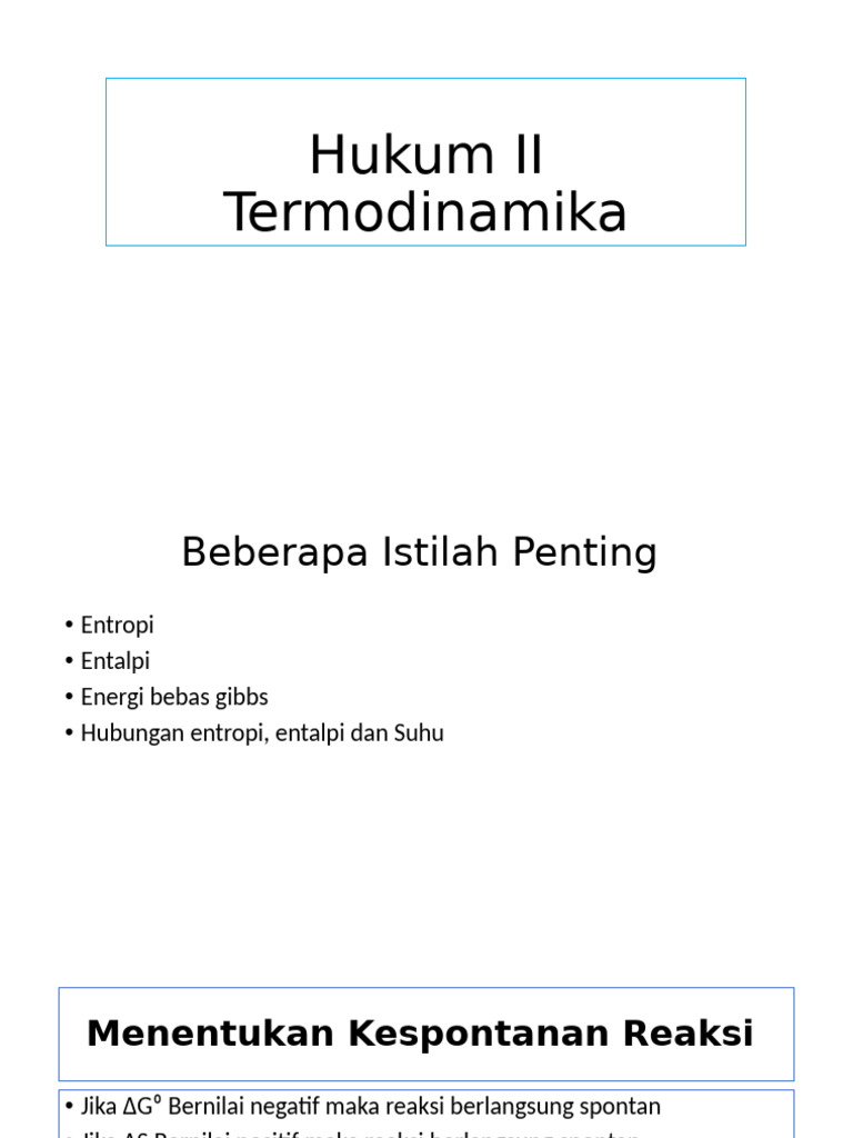 Hukum II Termodinamika dan Entropi | PDF | Sains & Matematika ...