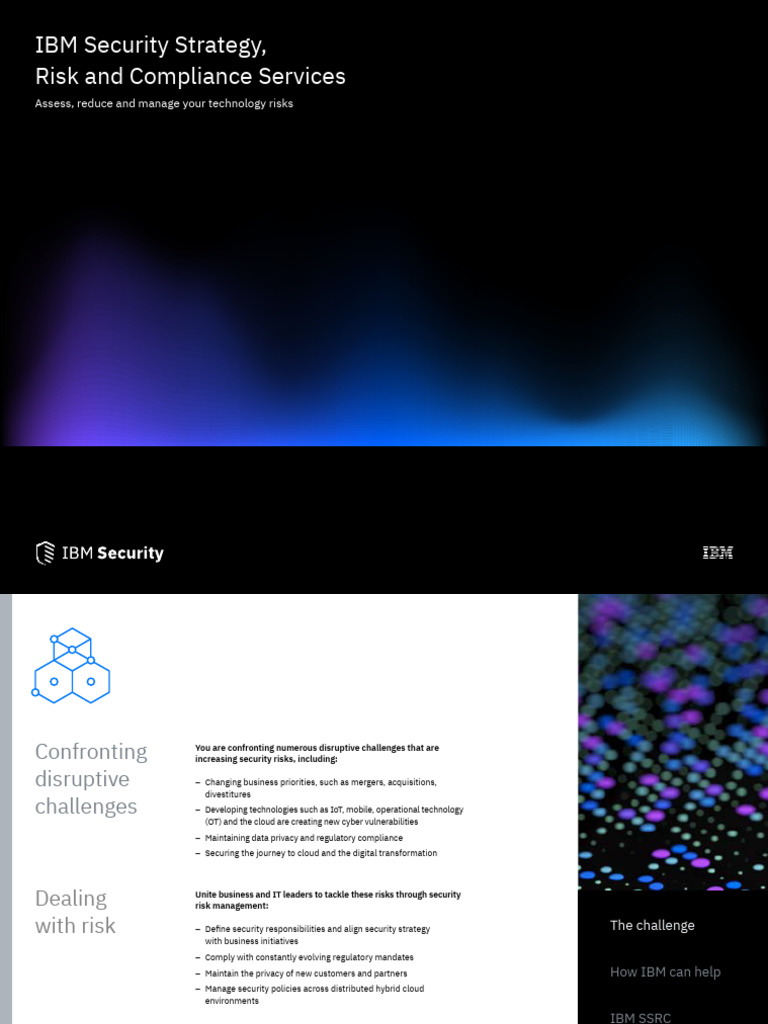 IBM Security Strategy, Risk and Compliance Service (SSRC) Brochure ...