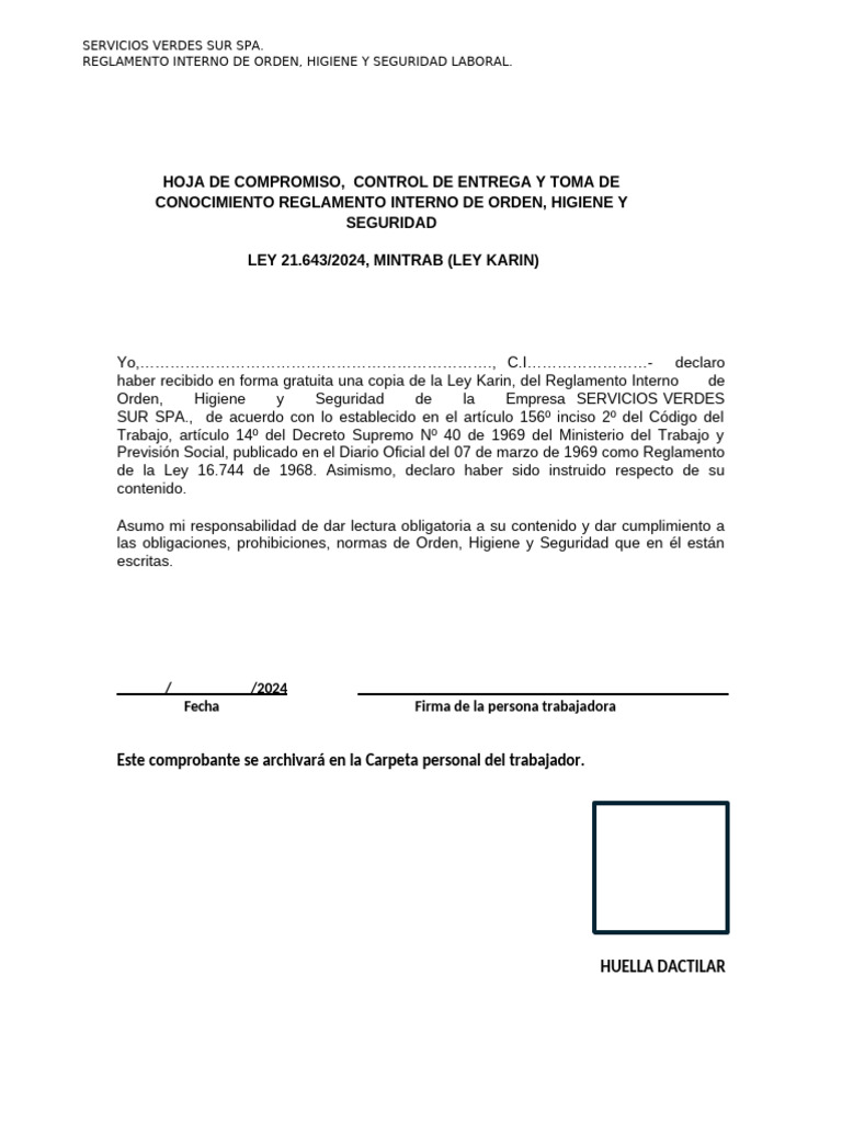 Hoja de Compromiso Svs 2024 | PDF