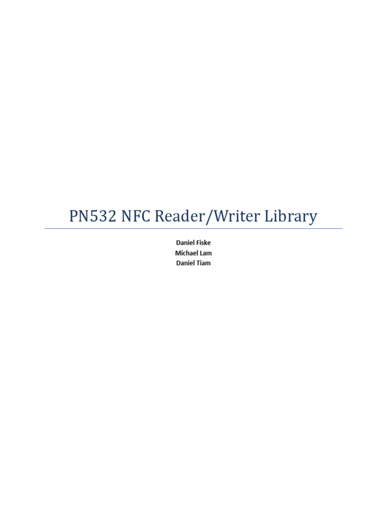 PN532 NFC ReaderWriter Library | PDF | Parameter (Computer Programming ...
