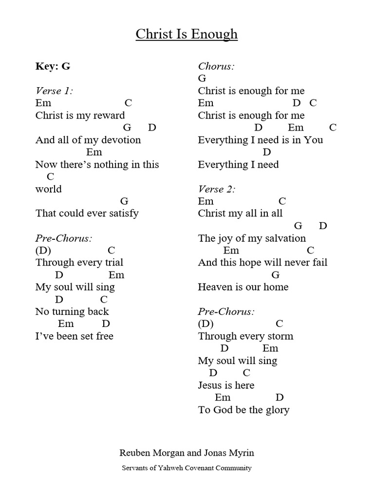 C4 Christ Is Enough (G) | PDF