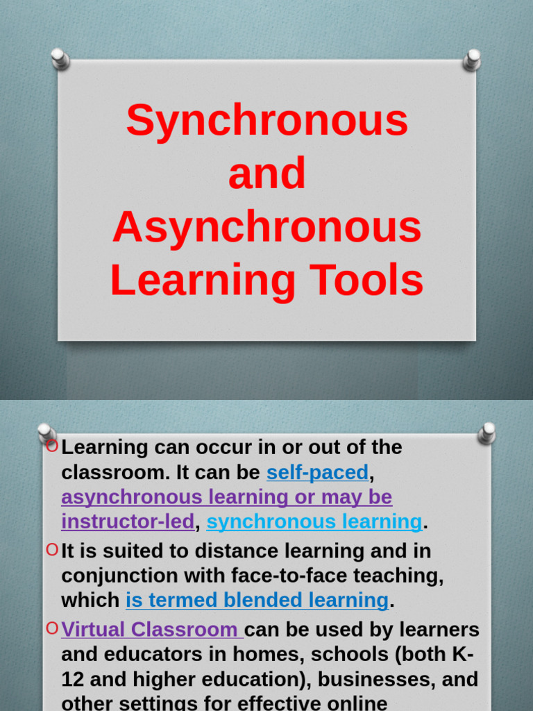 Asynchronous And Synchronous Tools 1 Pdf
