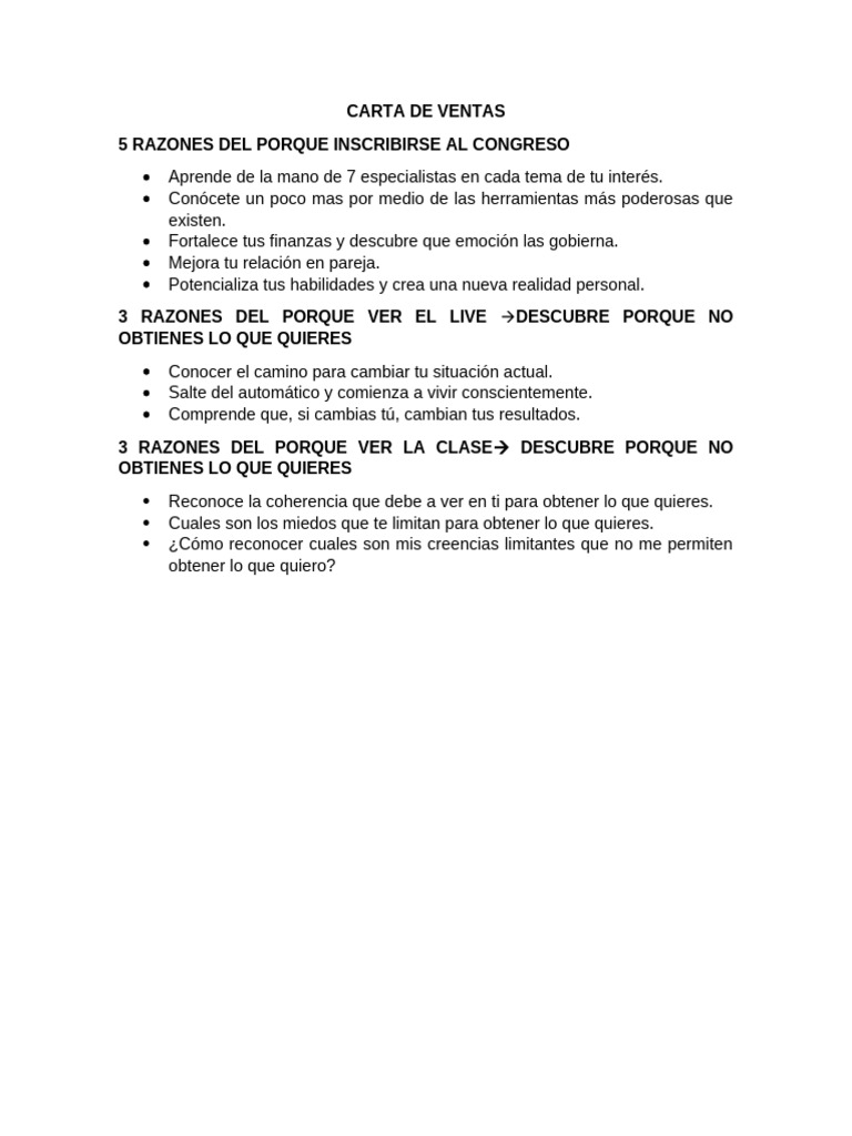Carta de Ventas | PDF | Relaciones personales, crianza y desarrollo personal