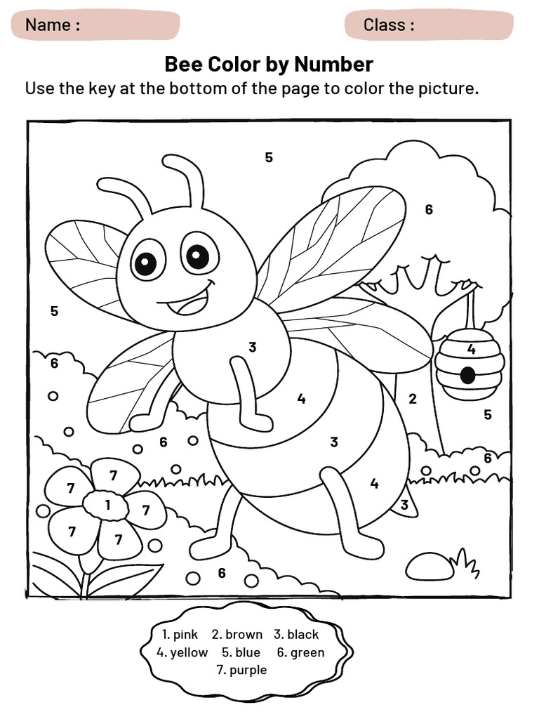 Bee Color by Number | PDF