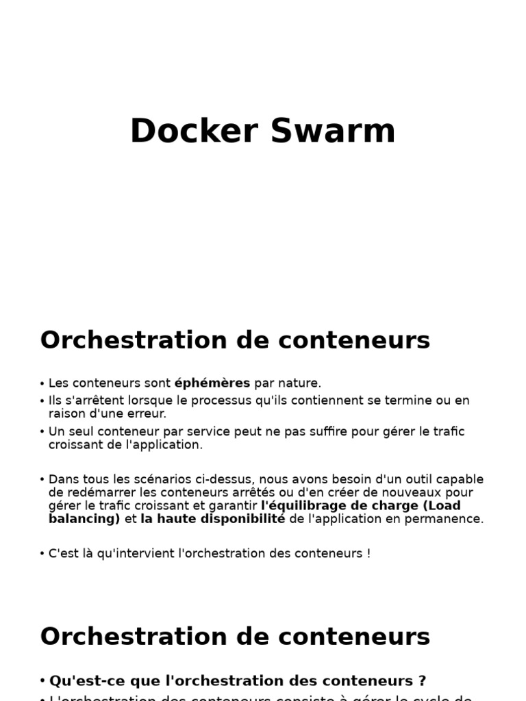 Introduction à Docker Swarm | PDF | Répartition de charge | Internet