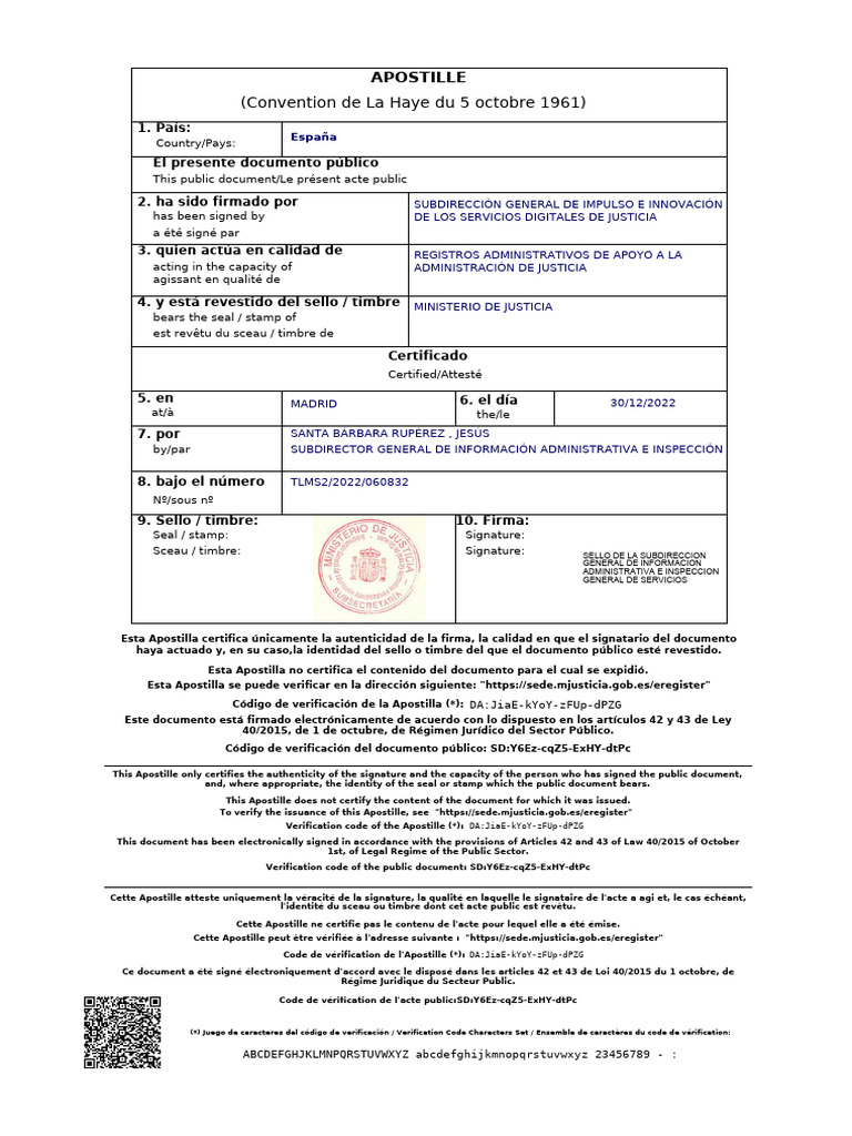 certificadoAP Apostilla 14671843 | PDF