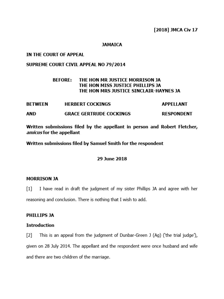 Jamaica Court Appeal: Property Dispute | PDF | Appeal | Common Law