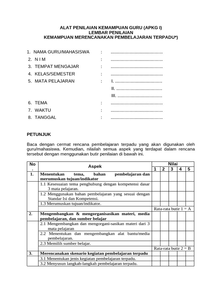 Apkg I Apkg II Dan Lembar Refleksi | PDF