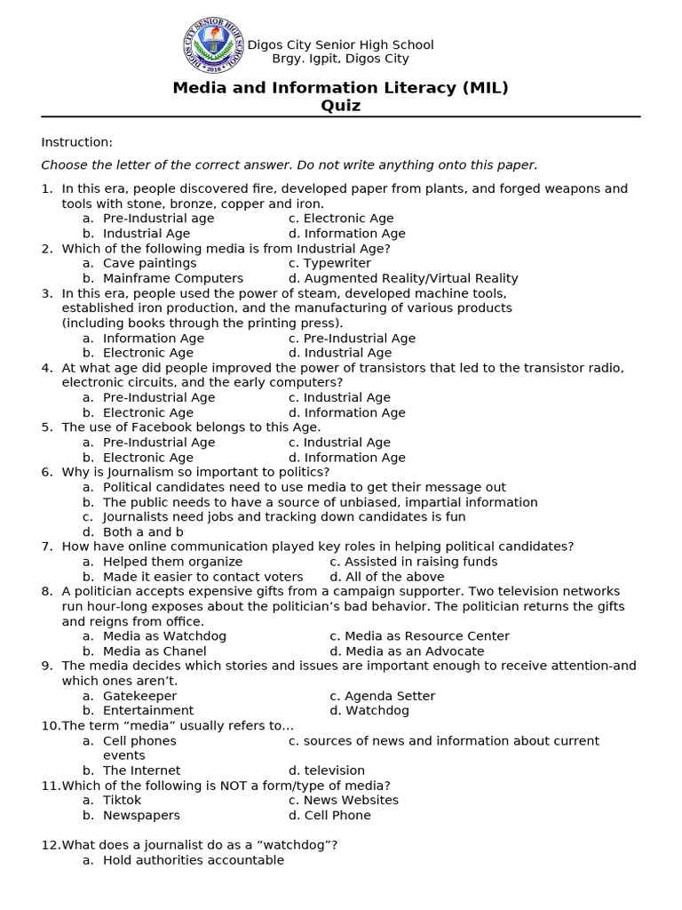LongQuiz2 MIL | PDF | Mass Media | Broadcasting