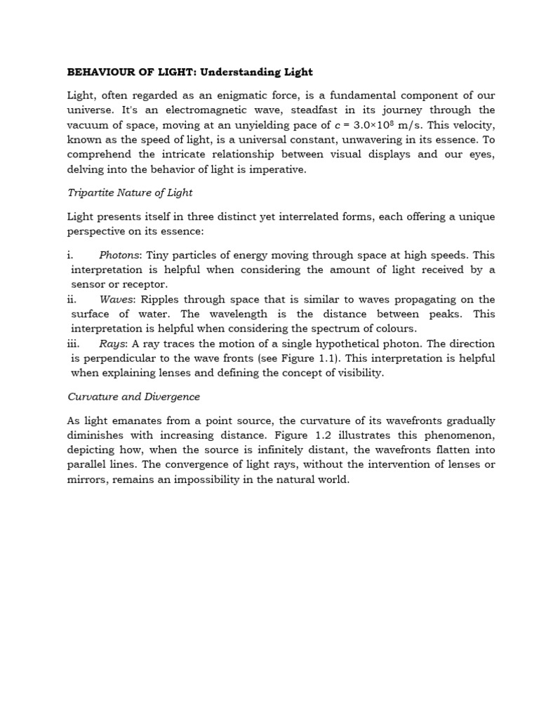 BEHAVIOUR of LIGHT - Understanding Light Week 5 | PDF | Reflection ...