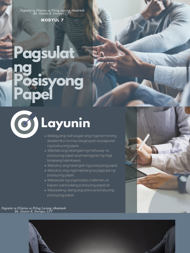 Modyul 7 Ang Pagsulat NG Posisyong Papel | PDF