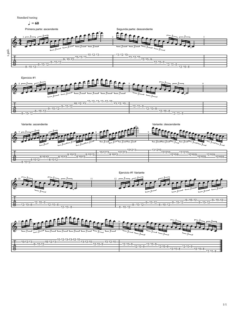 Ejercicio #1 Pua Alternada - Guitarra Libre | PDF | Computer Data | Digital Typography