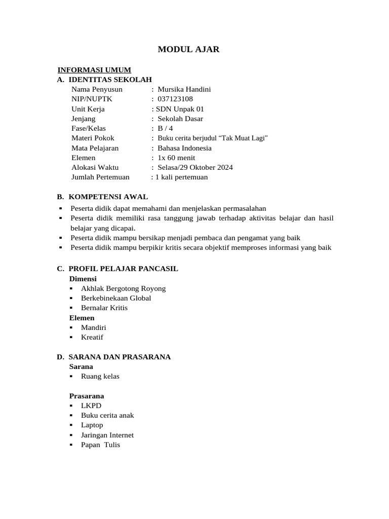Modul Ajar | PDF | Karier & Perkembangan