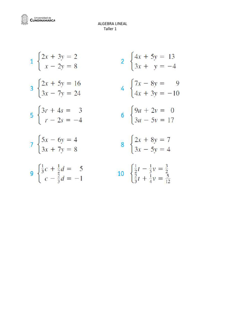 Sistemas de Ecuaciones 2x2, 3x3 | PDF