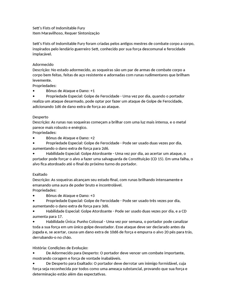 Soqueiras Lendárias de Sett | PDF