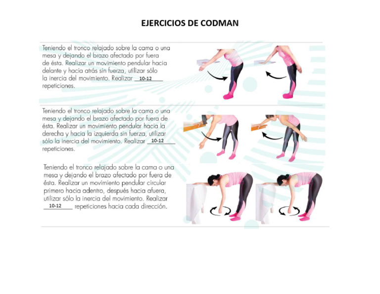 EJERCICIOS DE CODMAN | PDF
