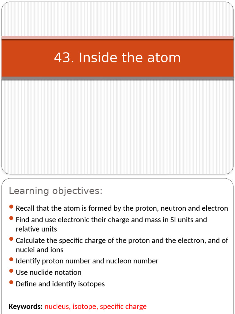 Inside The Atom | PDF | Atoms | Proton