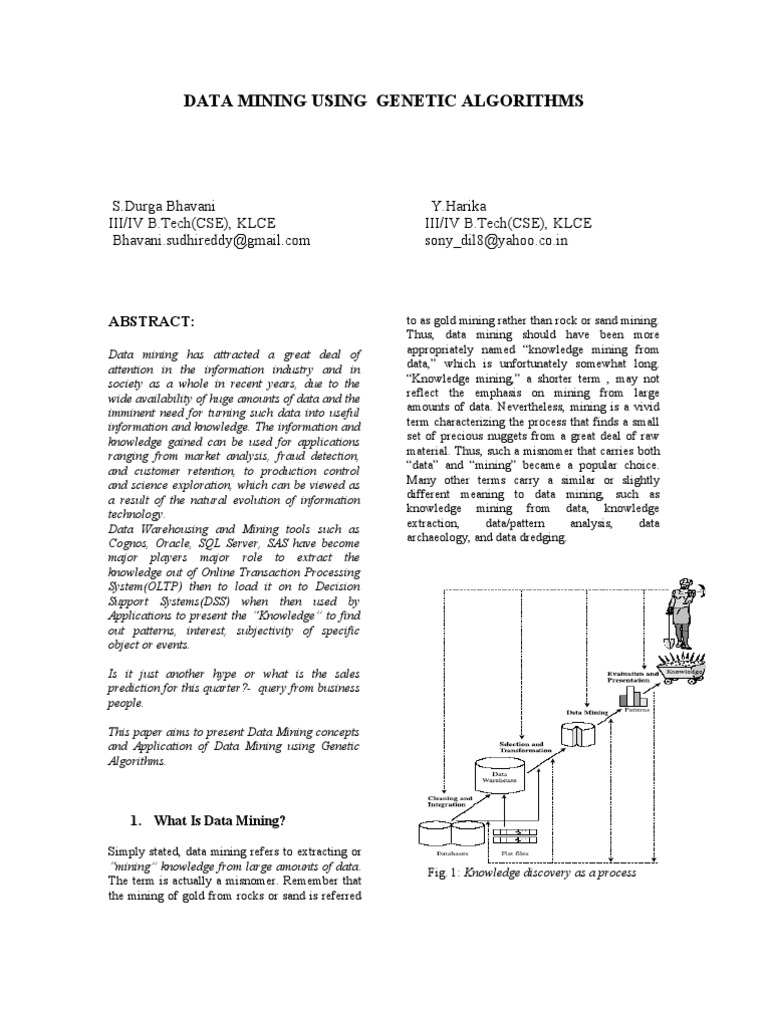 Mining Using Genitic Algorithms Pdf Genetic Algorithm Fitness