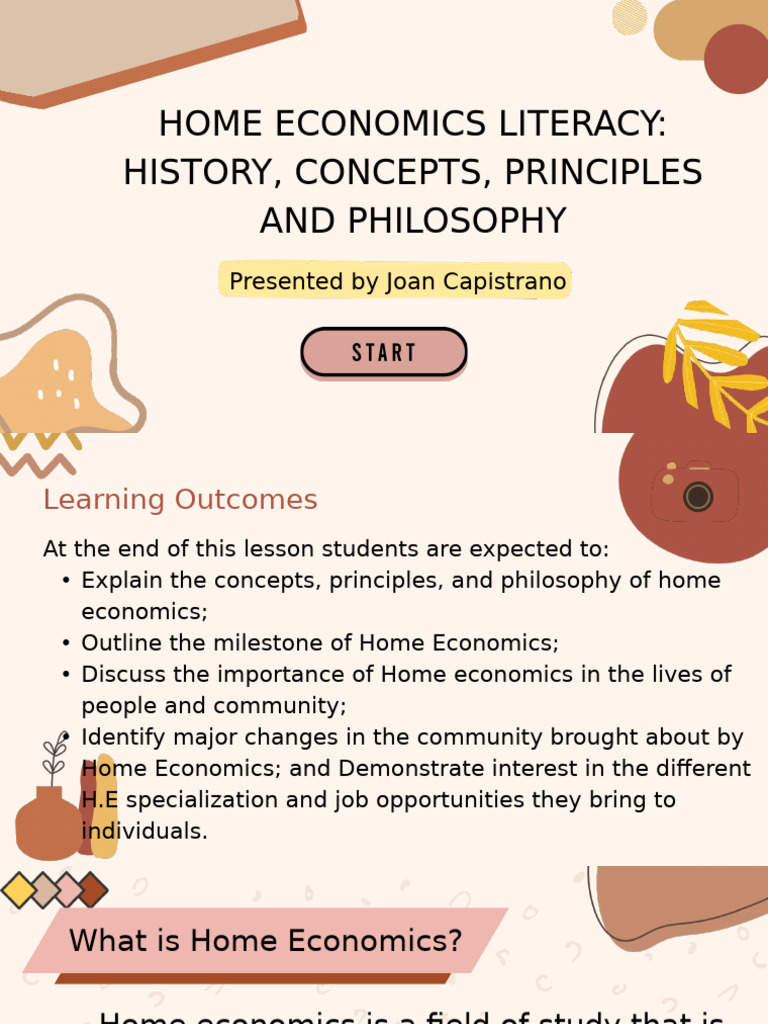 History of Home Economics Week 1 | PDF | Home Economics | Economics