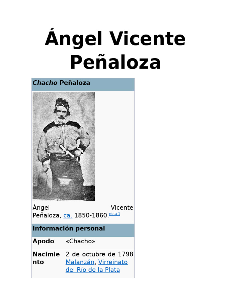 El Chacho Peñaloza | PDF | América del Sur | Argentina
