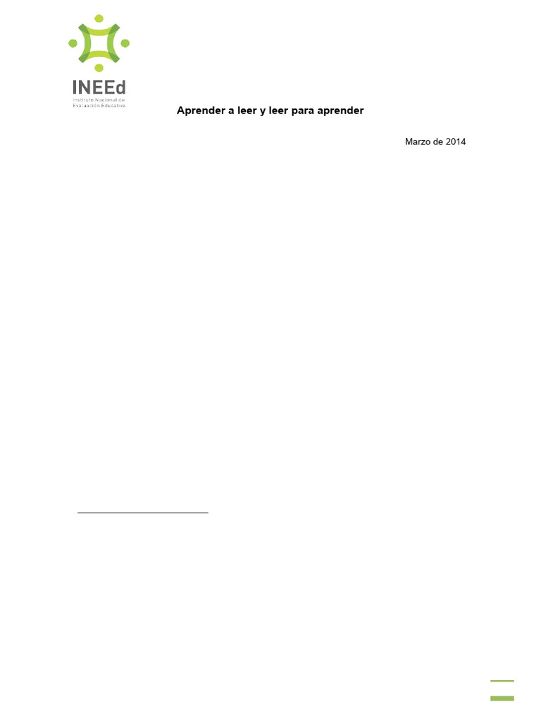 Aprender A Leer y Leer para Aprender | PDF | Evaluación | Escuelas