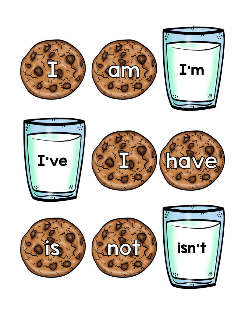 Milk and Cookie Contractions | PDF