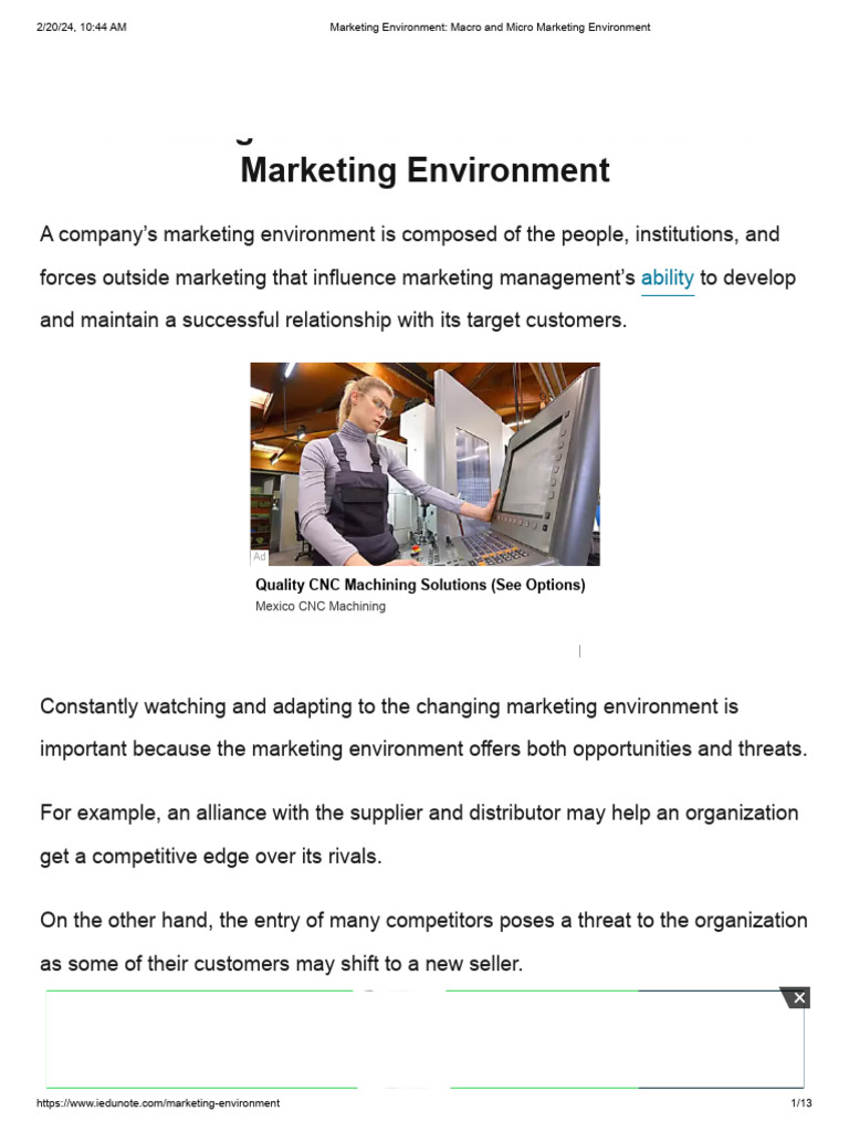 Understanding Micro Marketing Environment | PDF | Marketing ...