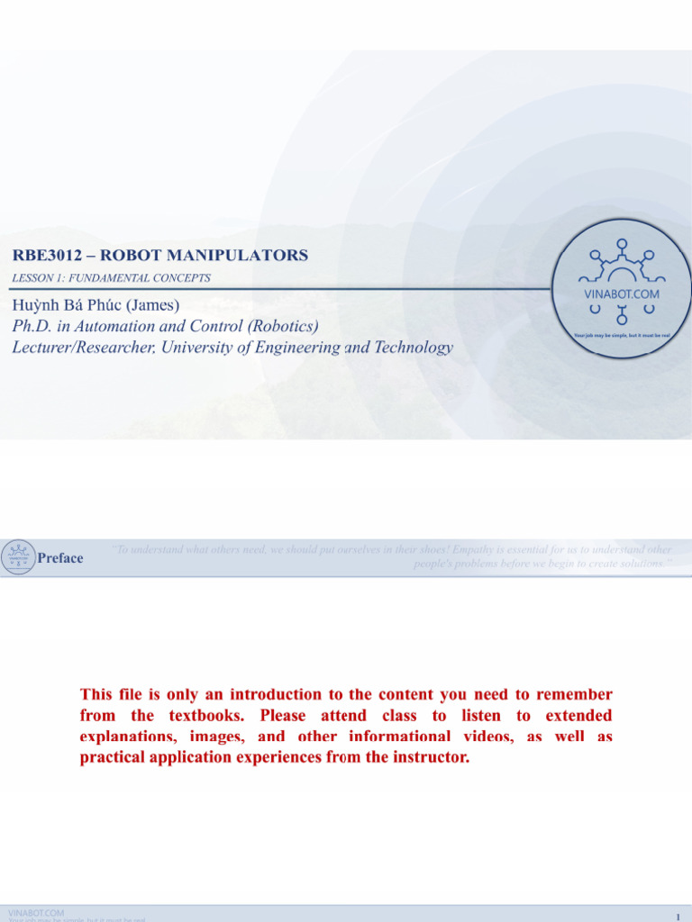 RBE3012 - Lesson-1S | PDF