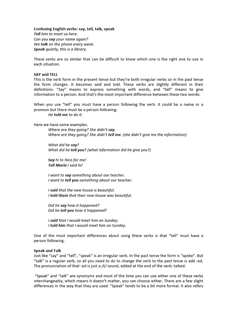 Confusing English Verbs | PDF | Verb | Grammatical Tense