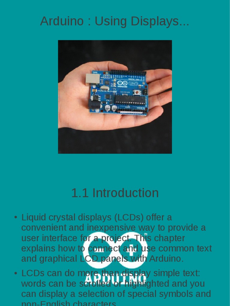 Arduino: Using Displays.. | PDF | Arduino | Liquid Crystal Display