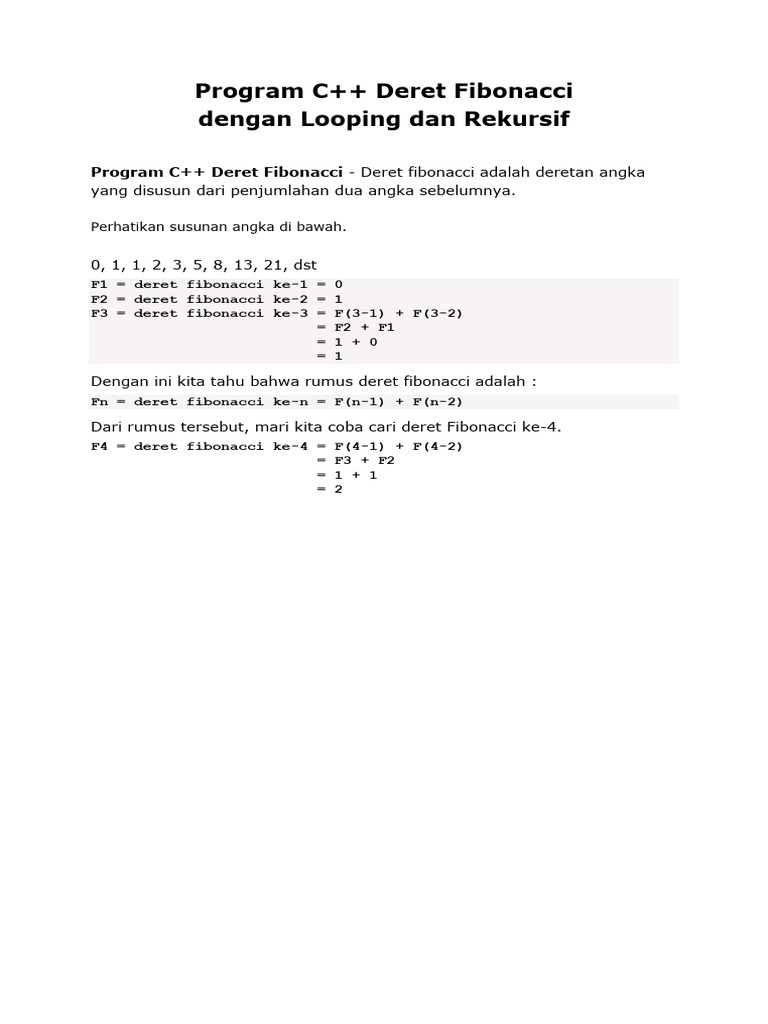 Deret Fibonacci | PDF | Komputer