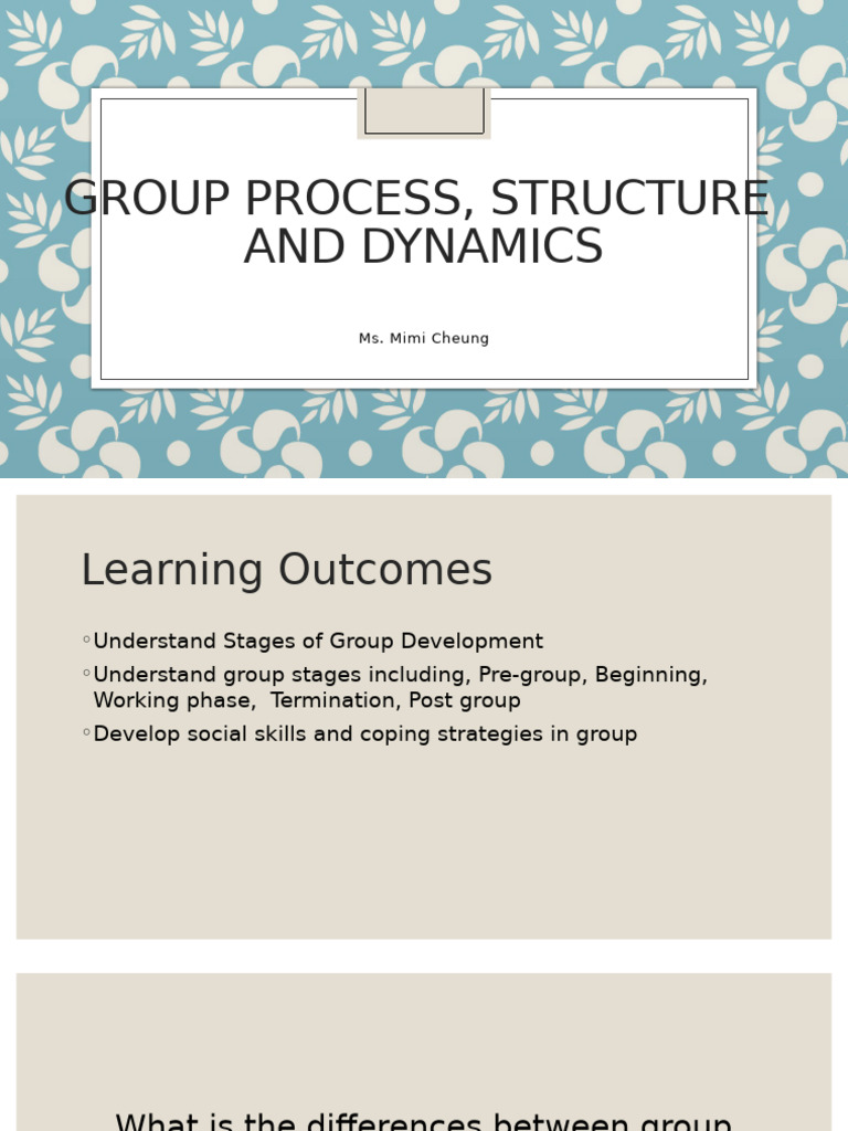 Understanding Group Therapy Dynamics | PDF | Goal | Behavior Modification
