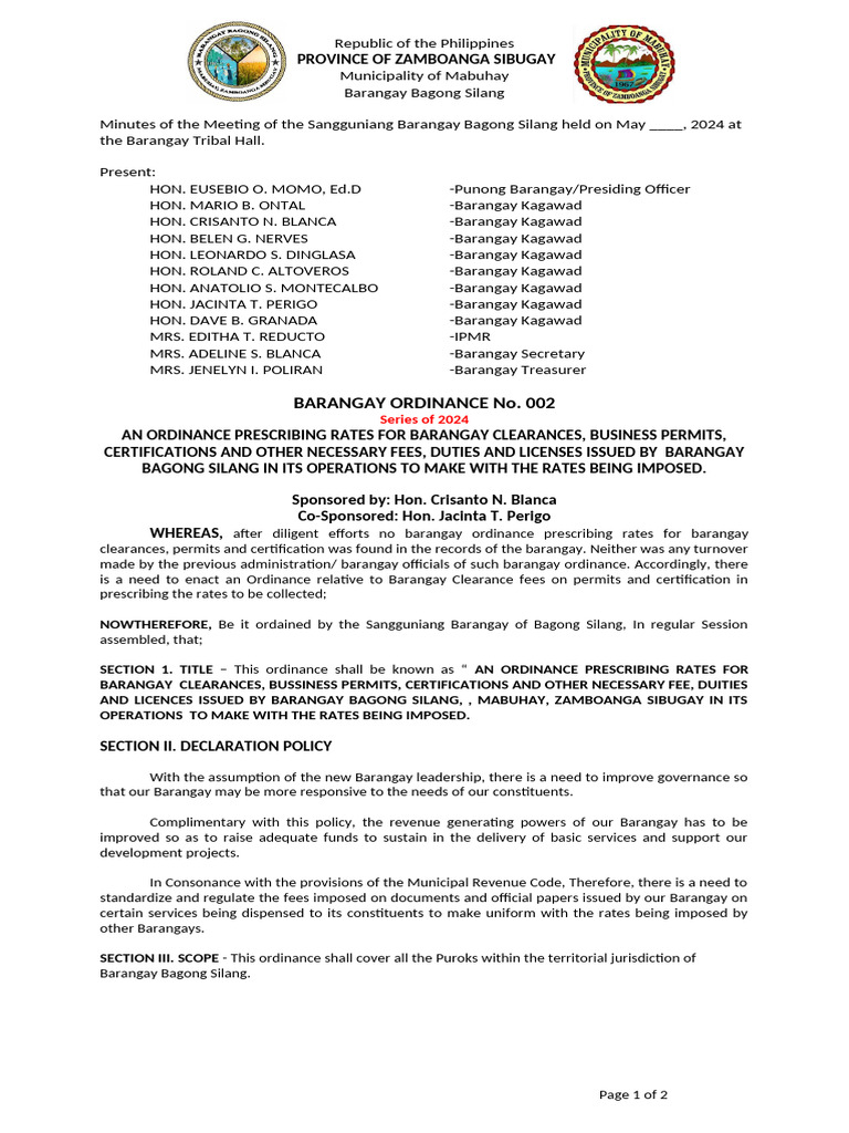 Resoluton For Business Permit | PDF | Public Law | Legal Documents