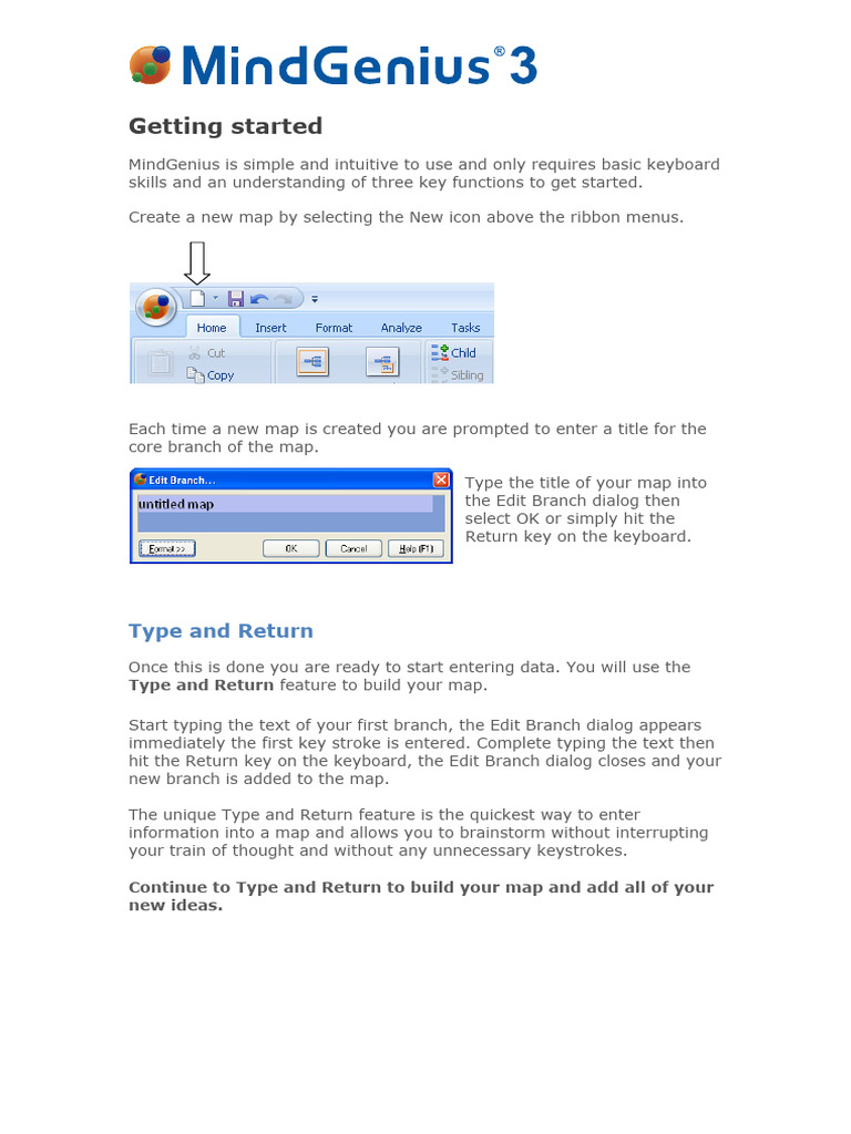 Mindgenius Getting Started Pdf Computer Keyboard Computing