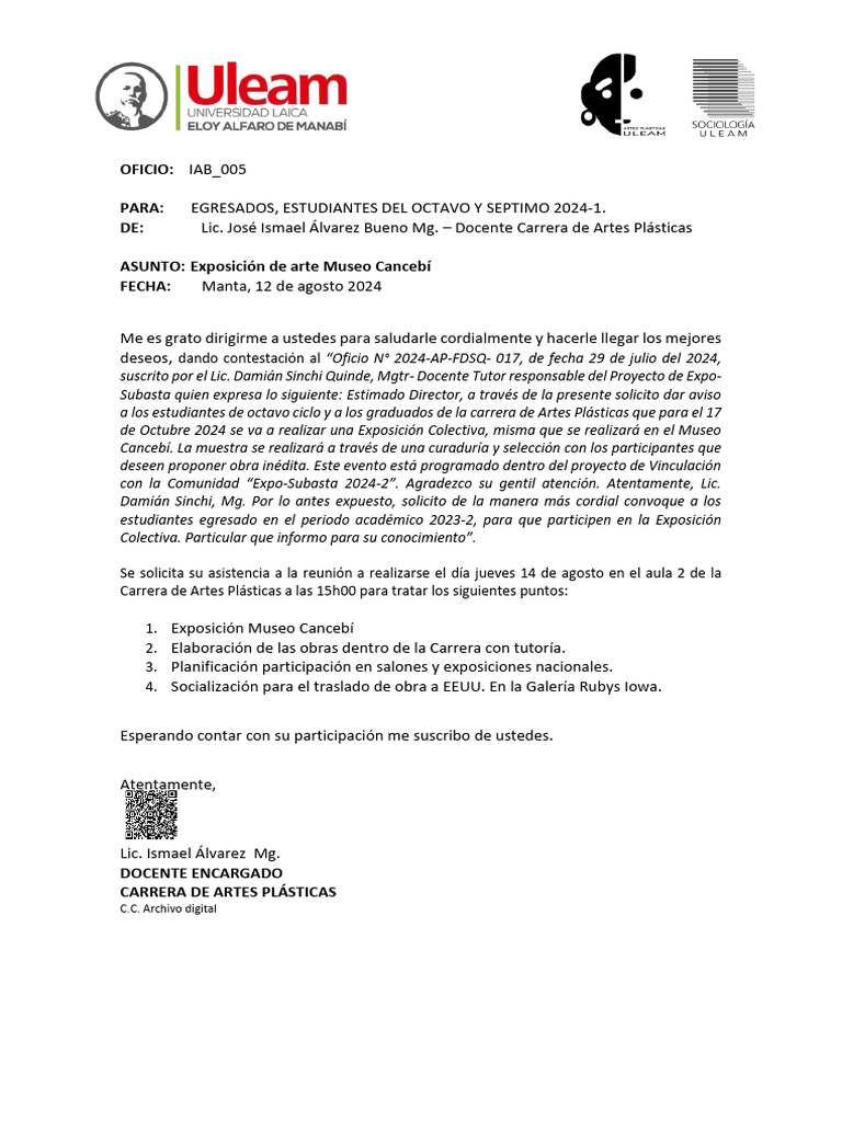 OFICIO IAB 005-Signed | PDF | Arte