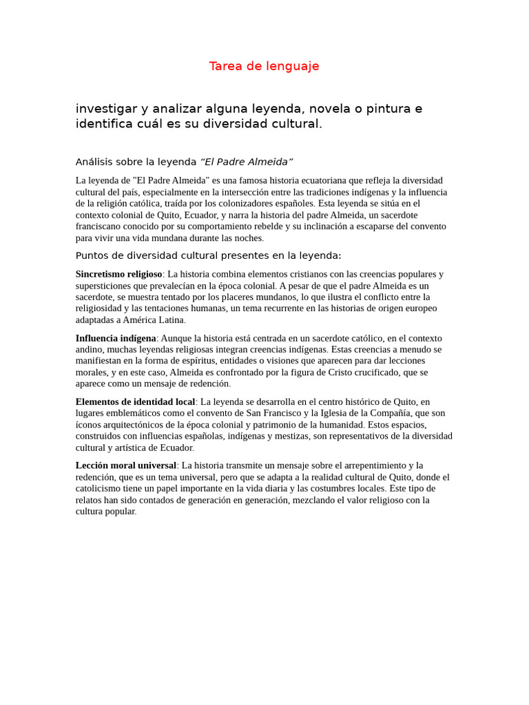 Tarea de Lenguaje | PDF