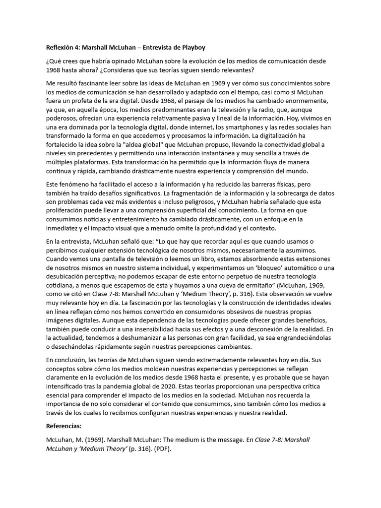 Reflexión 4 David Condor | PDF | Medios de comunicación) | Información