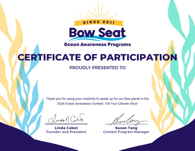 2024 Participation Certificate (Fillable) | PDF