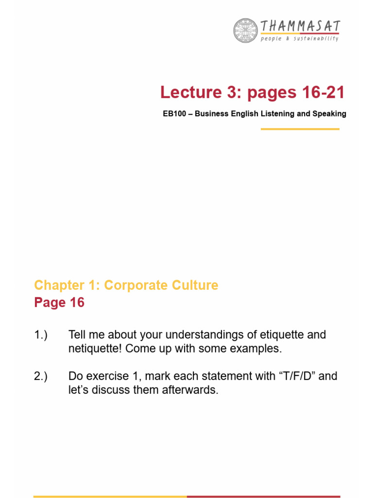 EB100 Lesson3 | PDF | Language Arts & Discipline