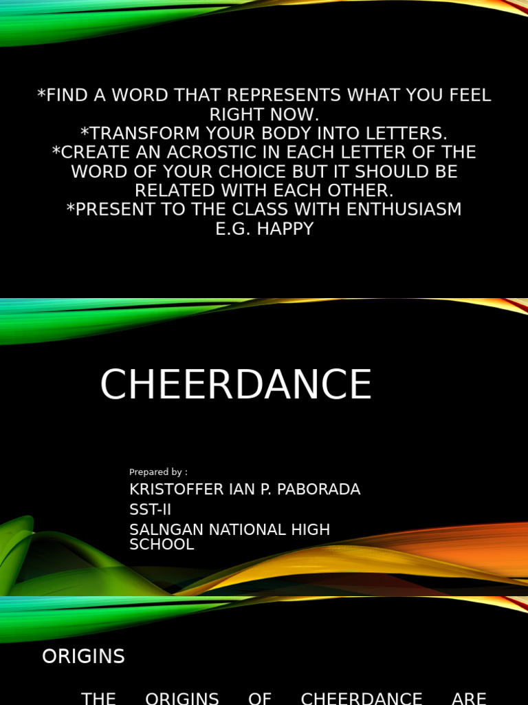 CHEERDANCE - PPT Demo 2 | PDF | Cheerleading | Dances