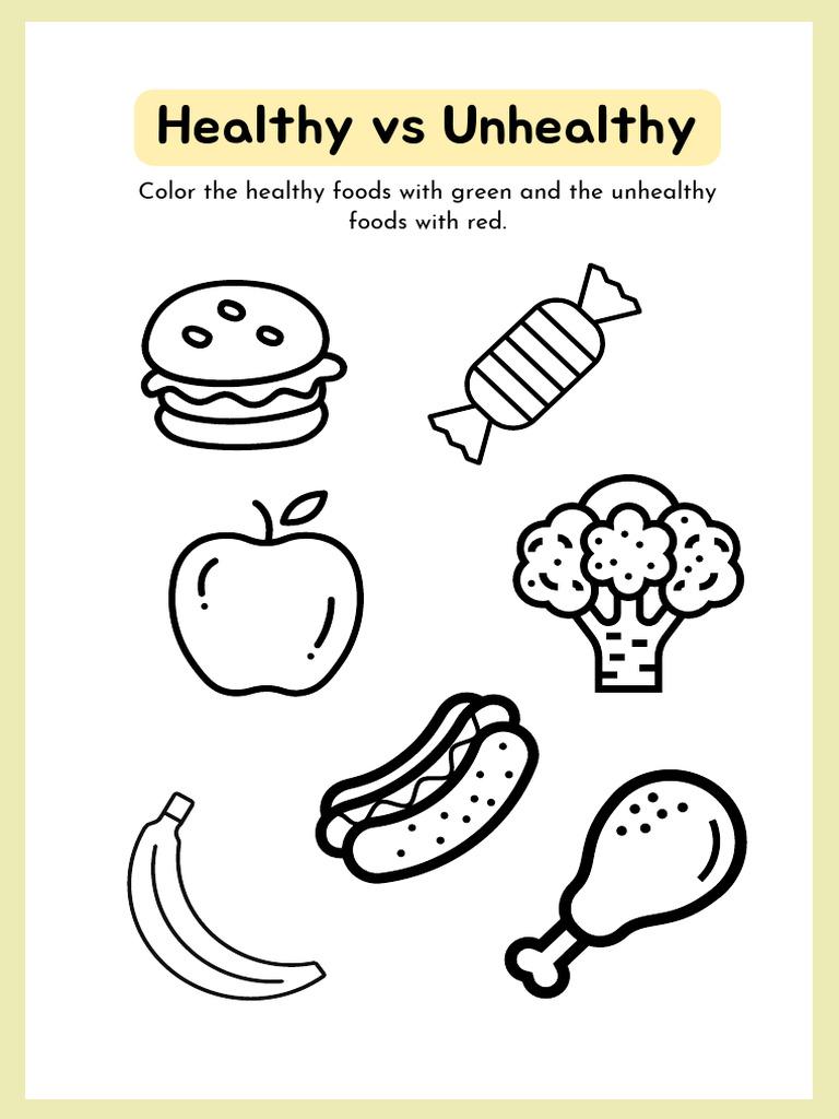 Healthy Vs Unhealthy Foods Worksheet | PDF | Lifestyle