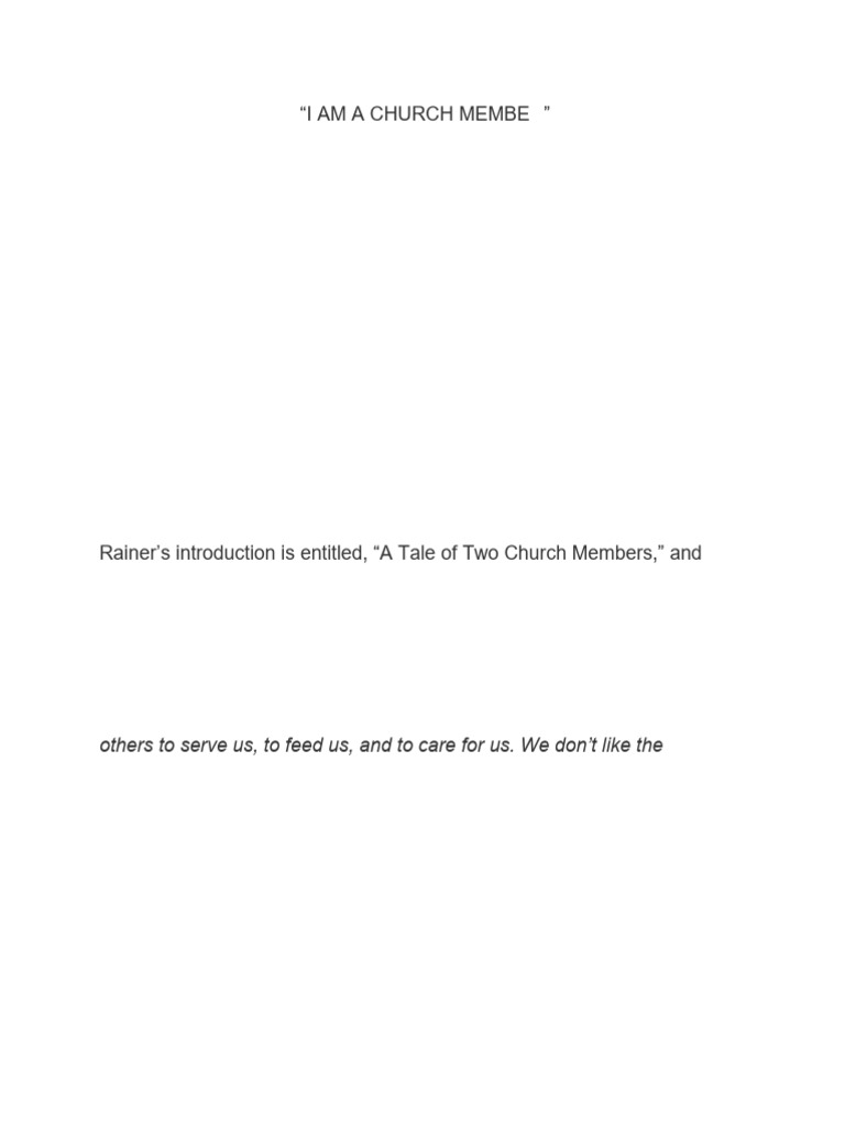 I AM A CHURCH MEMBER - Outline-1 | PDF | Prayer | Theology