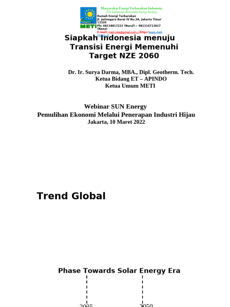 Materi Bapak Surya Darma - Siapkah Indonesia Menuju Transisi Energi ...