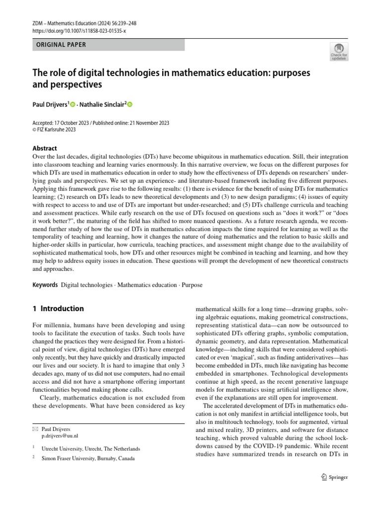 Paul Drijvers paper | PDF | Mathematics | Learning